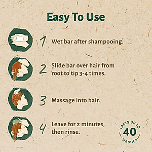 Terra Pure Conditioner Bar | Cocoa Butter Enriched by 1-Shoppe | Plastic Free, Soap Free, Vegan, Plant Based, Sustainable, Eco-Friendly, & Zero Waste