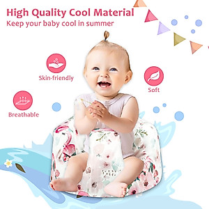 Baby Seat Cover Compatible with Bumbo Seat, Breathable Seat Cover for Baby Girl Boy, Soft Removable Cover for Baby Seat, Machine Washable, Pink Flamingo