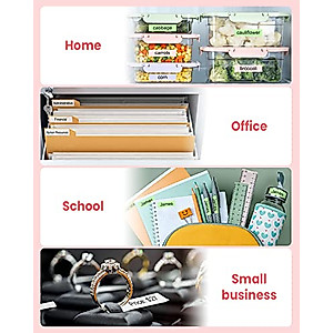 Pink Label Maker Machine-Vixic-D210S Label Makers,QWERTY Keyboard Labeler,Easy Handheld Portable Sticker Printer for Labeling with AC Adapter for Home School Office Organization