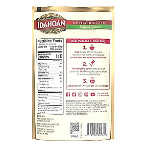 Idahoan Reduced Sodium Mashed Potatoes, Buttery Homestyle, 4 Ounce (Pack of 12)