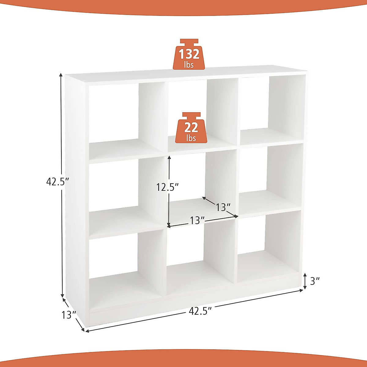 Costzon Toy Organizers and Storage, Wooden White 9-Cube Kids Bookcase for Books Toys Display Organization, Toddler Bookshelf for Bedroom, Living Room, Nursery, Playroom