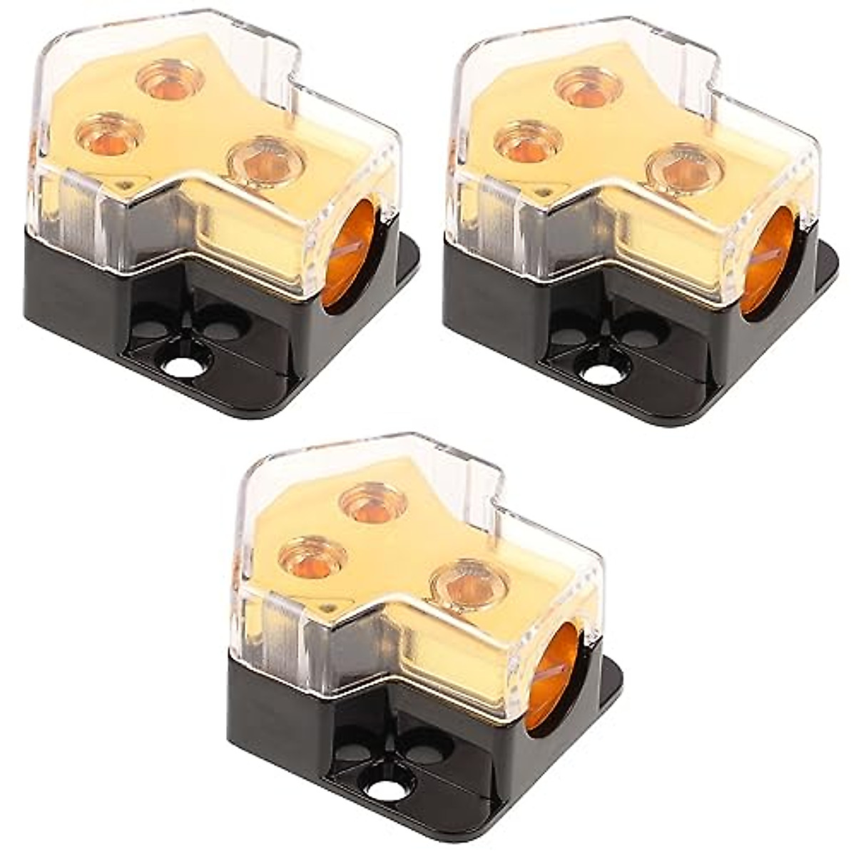 Milisten 3pcs One Point Two Junction Box Ground Distributor car Amplifier Distribution Block Audio Power Distribution Block car Power Distribution Block zinc Alloy Splitter Power Supply