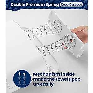 Cabo Deseado Countertop Paper Towel Dispenser Multifold Trifold C fold- Bathroom Commercial Hand Paper Towel Dispenser Holder for Kitchen Bathroom Toilet Hotel, 200 Sheets Refill Reminder
