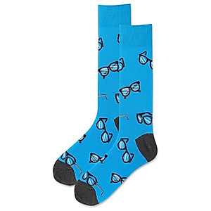 Hot Sox Men's Glasses Socks 1 Pair, Turquoise, Men's 10-13 Shoe