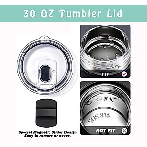 30 oz Tumbler Lid Replacement Lids Compatible with YETI 30 oz Tumbler, 14 oz Mug and 35 oz Straw Mug- Replacement Magnetic Slide/Cover (30 Oz, 1Pack)