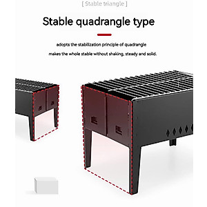 All-in-One Portable Folding BBQ Grill Set for Family Picnic - Food-Grade Material, Thickened Grill Net, Large Carbon Tank Capacity