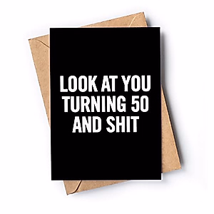 Funny 50th Birthday Card for men or women with envelope | Joke card for someone who is turning 50 years old | Original and unique present idea for family, friends or a co-worker.