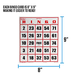 Regal Bingo Professional Bingo Game Set with 11" Wheel Cage, 75 Bingo Balls, Master Board, 18 Bingo Cards & 25 Jumbo Reusable Cards, and Colorful Chips - Bingo Games for Adults Large Group - Red