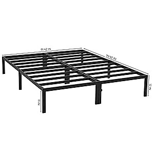 GreenForest 70 in L Shaped Desk with Drawers and Printer Stand and Queen Size Bed Frame Easy Quick Assembly