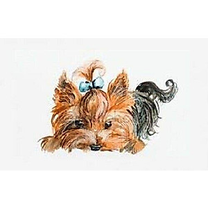 without brand Set of 48 Envelope Seals Labels Super Cute Yorkie Puppy 1.2" Round