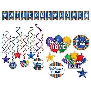 Welcome Home Decorations with Welcome Home Banner, Hanging Whirls, and Foil Cutouts - Perfect Party Decor for Returning Family and Friends, or Deployment Homecoming, or Housewarming