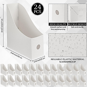 Harloon 24 Pcs Plastic Magazine File Holder Desk Storage Folder Organizer Cardboard Shelves Heavy Duty Document Box Vertical Book Bin File Rack for School Home Classroom Office (Multicolor)