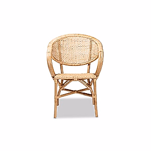 Baxton Studio Varick Modern Brown Finished Rattan Dining Chair