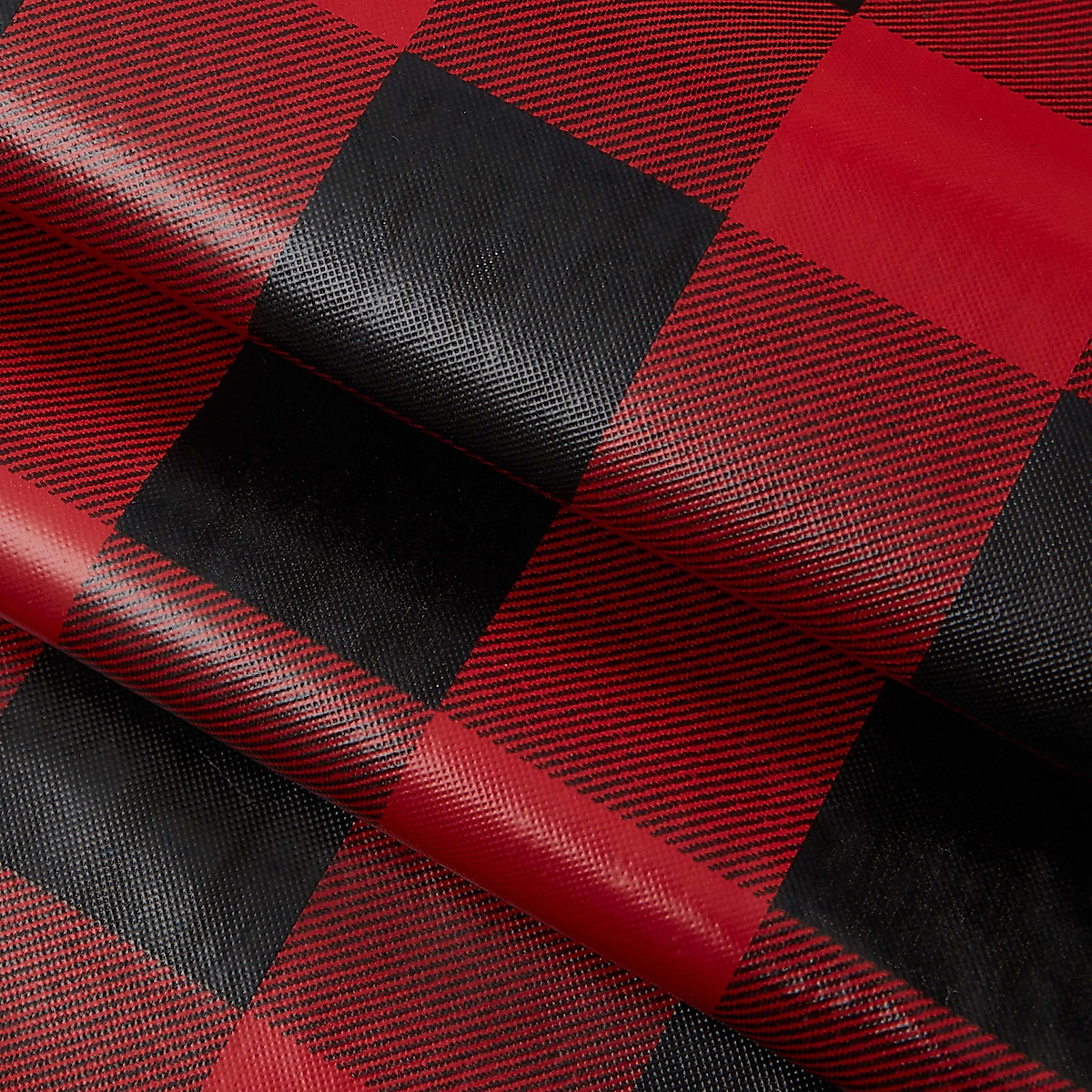 Newbridge Holiday Red and Black Buffalo Plaid Christmas Print Vinyl Flannel Backed Tablecloth, Country Rustic Red Black Cottage Check Xmas Wipe Clean Tablecloth, 60 Inch x 84 Inch Oblong/Rectangle
