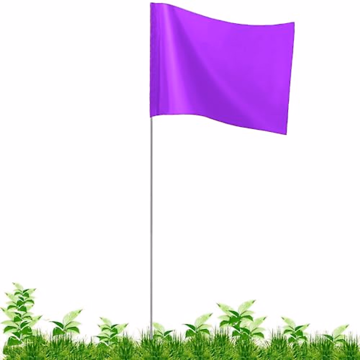 Purple Marker Flags, 100 Pack Construction Marking Flags | 4x5x16 Inch, Yard Flags Marker, Lawn Flags, Invisible Fence, Survey Flags, Landscape Flags, Sprinkler Flags, Surveyor Flags, Stake Flags,