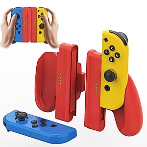 Switch Joycons Detchable Grip Compatible with Nintendo Switch/Switch OLED JoyCons Controllers,Nintendo switch accessories-Red