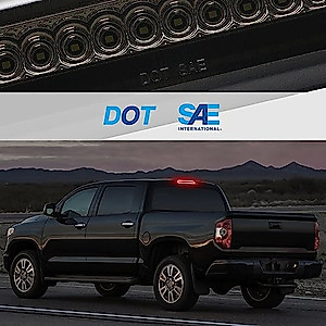 AUYICH LED Third Brake Light Compatible with Tundra 2007-2021, Rear Center High Mount Stop Light, F1 Style Strobe Roof Cargo Lamp, 3rd Brake Light Assembly Replace, Smoked Lens, Plug&Play, Waterproof