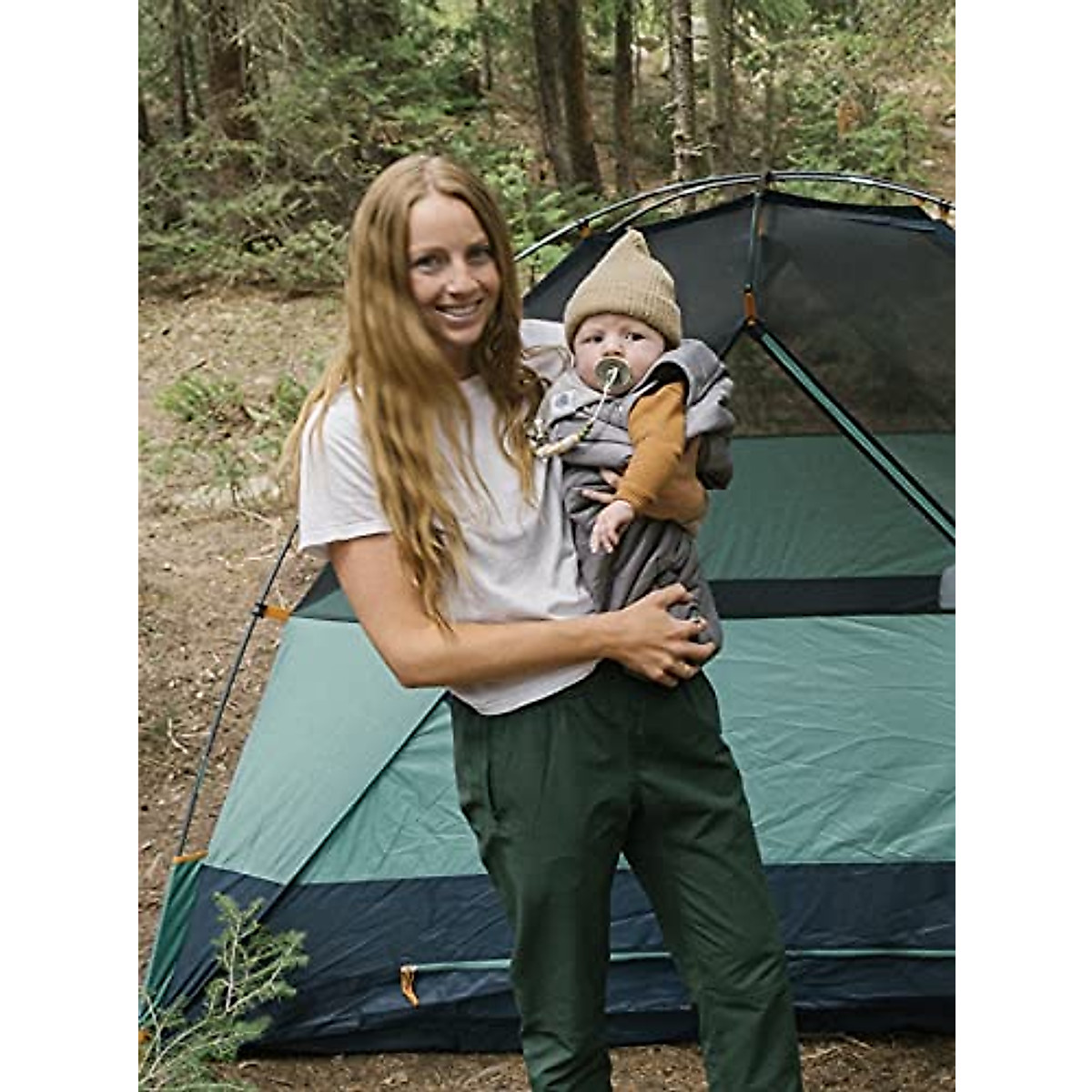 baby deedee Sleep Nest Travel Quilted Baby Sleeping Bag Sack with Sleeves, Gray Skies, Medium (6-18 Months)