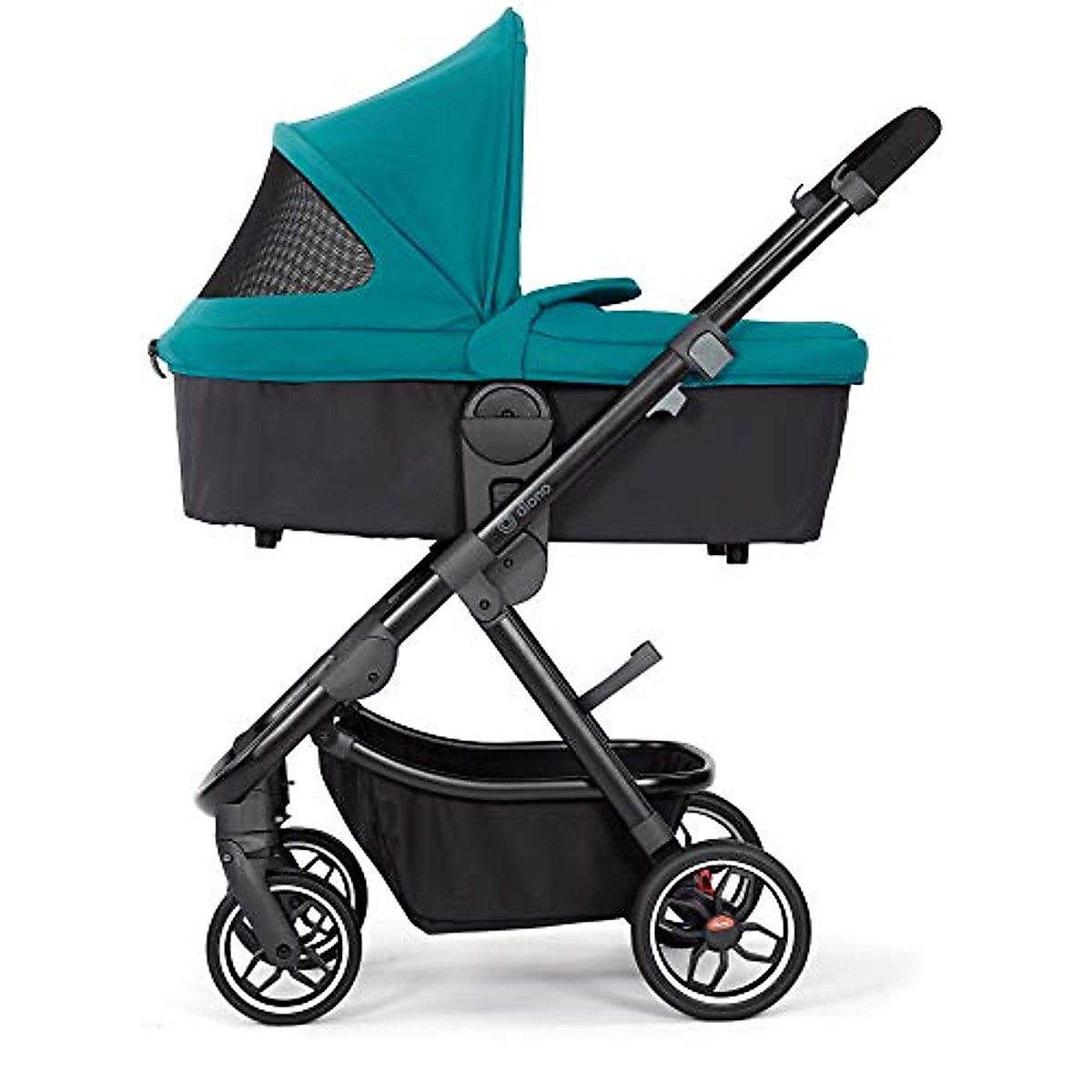 Diono Excurze Carrycot for Newborn Baby, Stroller Bassinet for Baby, Breathable Mattress for Comfortable Sleeping, Suitable from Birth, Blue Turquoise