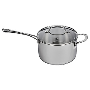 Swiss Diamond Stainless Steel 2.6 Quart Saucepan with Lid – Sauce/Cooking Pot for Induction, Gas, and Other Stoves – Oven-, Dishwasher-Safe, Mirror Finish Cookware