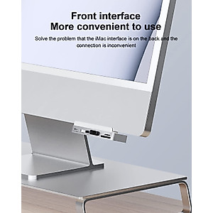 Hagibis iMac Hub with USB C 3.1, USB 3.0 Ports and SD/Micro SD Card Reader, USB-C Clamp Hub USB C Docking Station for 2021 iMac 24 inch (Without HDMI)