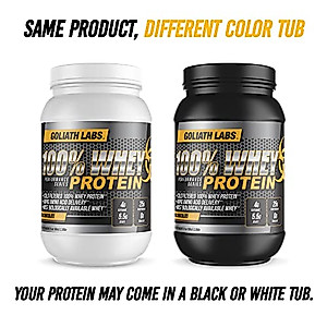 Goliath Labs 100% Whey Protein Powder Isolate/Blend | Fast-Absorbing Workout Supplements for Men and Women | 25g of Pure Protein and 5.5g of BCAAs | 5 lbs, 68 Servings (5 LB, Peanut Butter Chocolate)