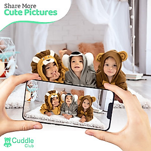 Fleece Baby Bunting Bodysuit – Infant One Piece Kids Hooded Romper Outerwear Toddler Jacket Bear - Blue 18-24 Months