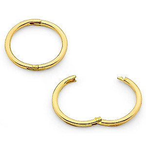 365 SLEEPERS Sterling Silver Unisex Hinged Hoop Nose Helix Tragus Lip Ring Sleeper Earrings - Hand Made In Australia - Nickel Free Hypoallergenic - 8mm - 10mm - 12mm