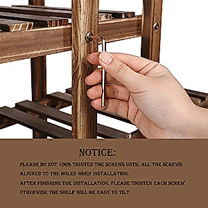 HYNAWIN Wood Plant Stands, Indoor Outdoor Plant Rack, Multi Tiers Plant Shelf Holder, Display Storage Shelves for Patio Garden Balcony Yard