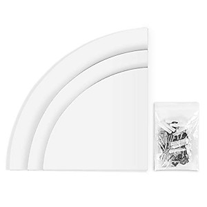 Ejoyous Floating Corner Shelves Set of 3, Modern White Display Shelf Wall Mount Storage Rack Organizer Decorative Shelving Unit for Home Living Room Bathroom Kitchen