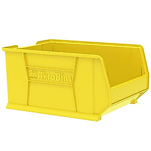 Akro-Mils 30289 Super-Size AkroBins Plastic Storage Bins, Space-Saving Stackable Bins for Garage Organization Bins, Classroom Organization, Warehouses, 24-Inch L x 18-Inch W x 12-Inch H, Yellow, 1-Pack