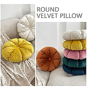 KedeLak Velvet Throw Pillow Round Pillows for Couch,Dusty Pink Decorative Pillows,18 Inches Round Floor Pillow Cool Pillows Aesthetic Circle Pillows Home Decor