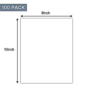 Golden State Art, Pack of 100, 8x10 White Backing Boards - Uncut, Acid Free, 4-Ply Thickness, Signature Friendly - Great for Photos, Pictures, Events, Frames, Prints