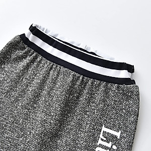 Acekoy Baby Boy Clothes Letter Print Sweatshirts Long Sleeve Tops Long Pants Outfit Fall Winter Infant Boy Hooded Clothe Set 6-9 Months Grey