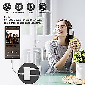 USB C to 3.5mm Headphone Audio Splitter, iPad Pro Aux Headphone Jack Splitter with PD 3.0 Fast Charging, TypeC to Dual Headphone Adapter Splitter for iPad Pro, Samsung Galaxy, Pixel