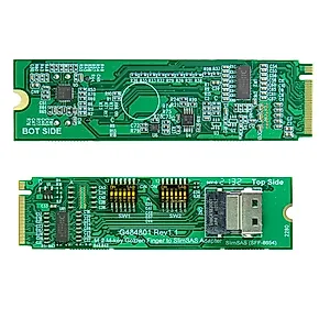 Micro SATA Cables|M.2 M-Key PCIe Gen4 to SlimSAS 4i (SFF-8654) Adapter with ReDriver for High-Speed Data Transfer