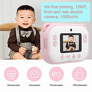 Children Mini Camera, Makes Eyes Less Fatigued 2.4‑Inch IPS Color Screen Kids Digital Camera, Travel Girls for Children Home(Pink)