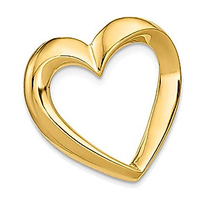 14K White Gold Heart Slide Pendant SL224W