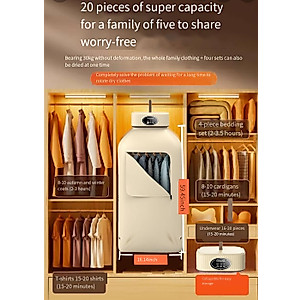 Portable Clothes Dryer - Fast Drying, Timed Quiet Drying, Portable Compact Foldable Dryer Machine for Apartments Home Travel RVs (KHAKI)