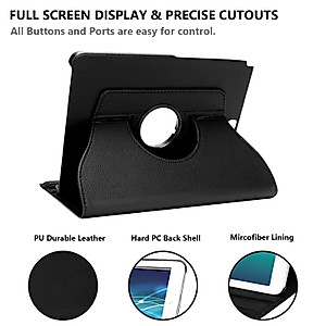 Case for Samsung Galaxy Tab A 8.0 inch 2015 (SM-T350 T351 T355 SM-P350 P355) - 360 Degree Rotating Stand Case Smart Protective Cover,with Stylus Pen,Screen Film (Black)