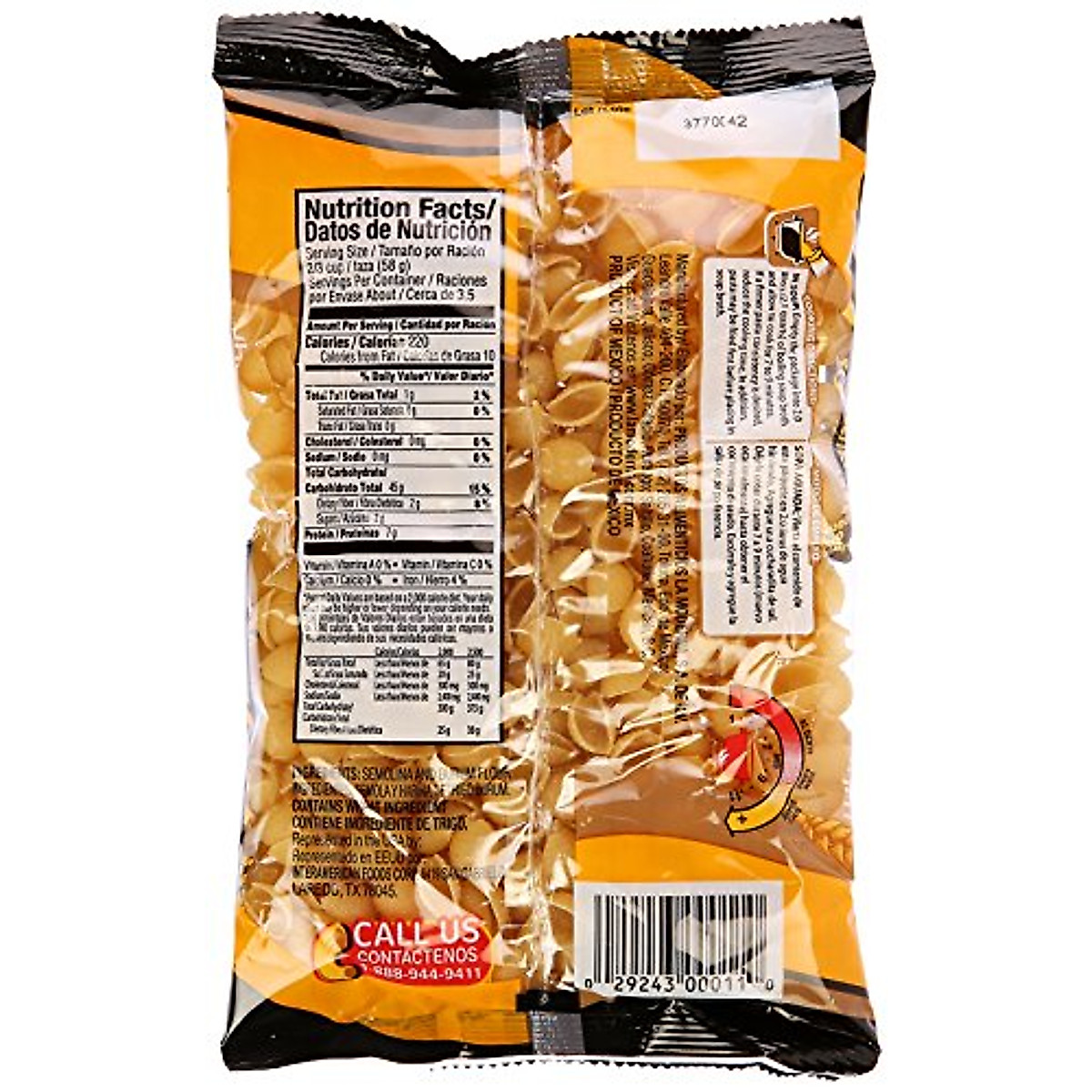La Moderna Shells Pasta, Noodles, Durum Wheat, Protein, Fiber, Vitamins, 7 Oz