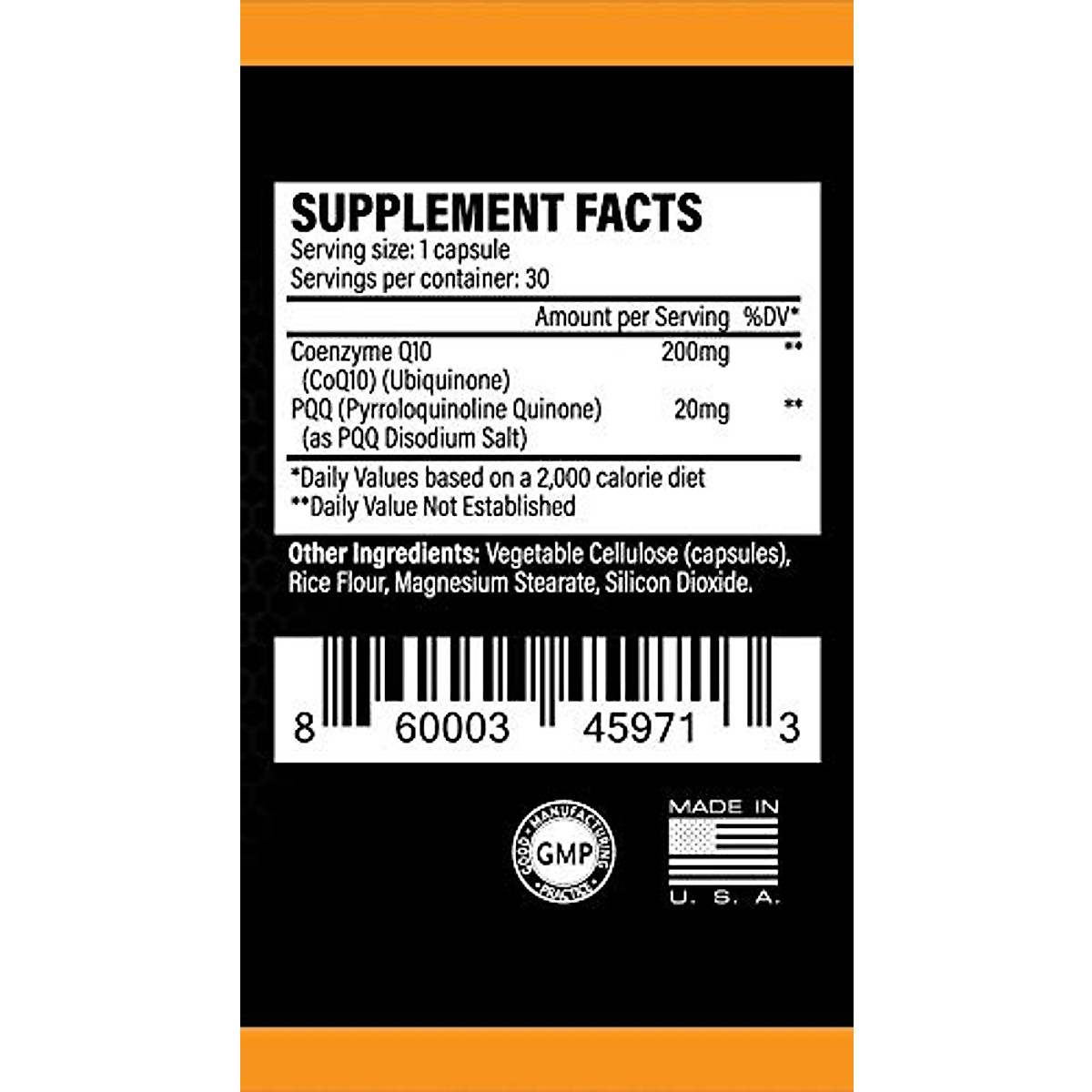 Flambeau Labs PQQ+CoQ10 | 30 Capsules, 200mg CoQ10, 20mg PQQ | Promotes Metabolic Efficiency, Mitochondrial Biogenesis, and Cognitive Health