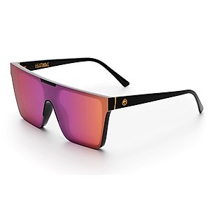Heat Wave Visual Clarity Ladies Black Sunglasses in Rose Gold