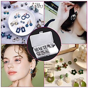 Earring Posts and Backs, Shynek 1800pcs Earring Making Supplies with Stainless Steel Earring Posts and Earring Backs for Studs, Earring Making Kit for DIY Earrings and Jewelry Making