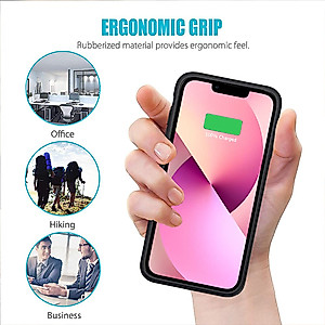 Battery Case for iPhone 13 Mini, Full Encircle 6000mAh Ultra-Slim Rechargeable Portable Charging Cover Extended Battery Pack Compatible with iPhone 13 Mini (5.4 inch) Charger Case with Carplay-Black