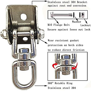 Arlai Hanging Chair Hardware Hanging Kit - Heavy Duty 360° Rotate Ultra Durable Hooks for Swing, Yoga, Playground, Gym, Punching Bag Hanger, 1000 lb Capacity