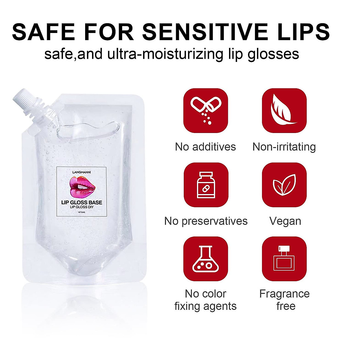 2 Pack Lip Gloss Base Oil, lip makeup primers, Moisturize Basic Lipstick Material, Non-Stick, Base for DIY Handmade Lip Balms Lip Gloss