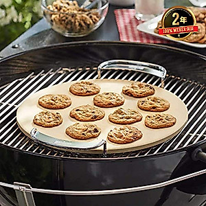Weber Gourmet BBQ System Pizza Stone with Carry Rack,16.7" Long