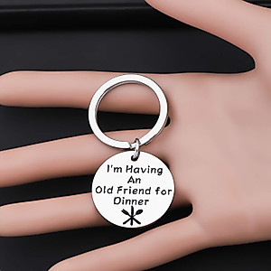 ENSIANTH Horror Gift Horror Kitchen Keychain Hannibal Lector Quote Silence of The Lambs Inspired Keychain (Friend for Dinner)