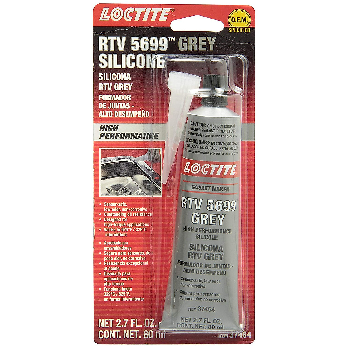 Loctite Gray RTV 5699 Silicone Sealant 80 ml Tube P/N 37464